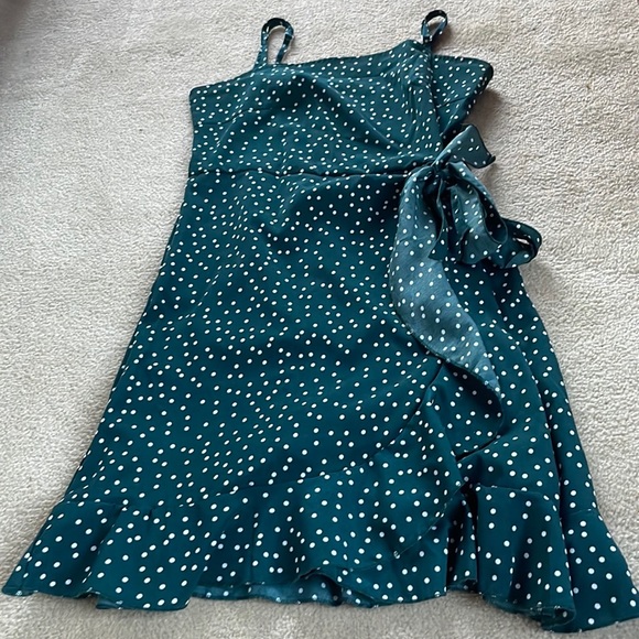 Amazon | Dresses | Amazon Green Party Dress With White Polka Dots And ...
